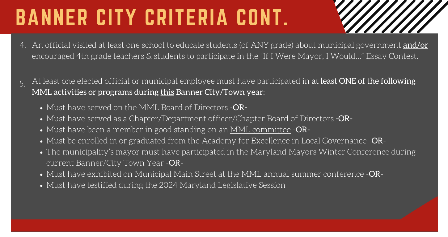 Banner City Criteria